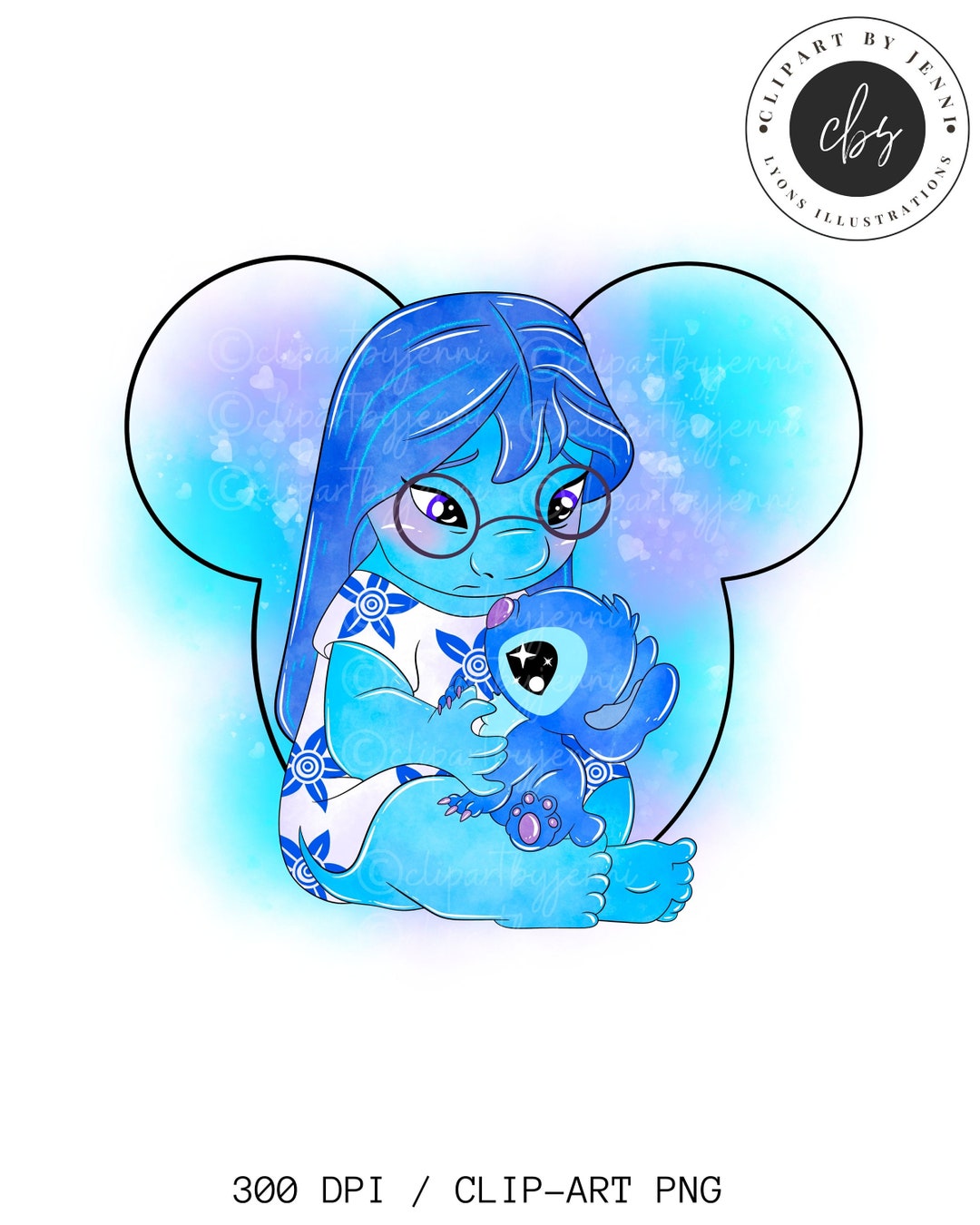 Watercolour Lilo Stitch Inside Out Clipart / Lilo Stitch Inside Out 300 ...