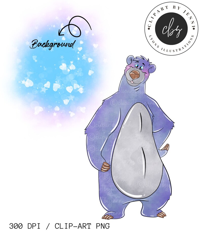 Watercolour the Jungle Book Baloo Clipart Set / the Jungle Book PNG ...