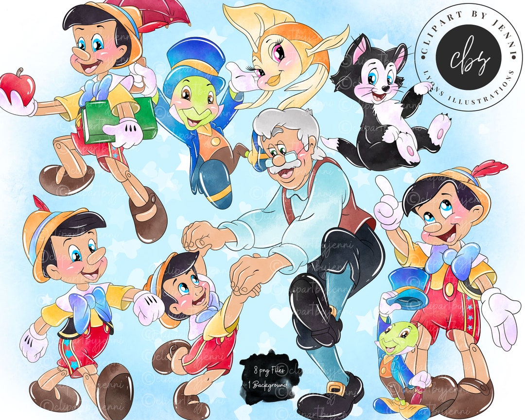Watercolour Pinocchio Clipart Set / Pinocchio PNG Printables ...