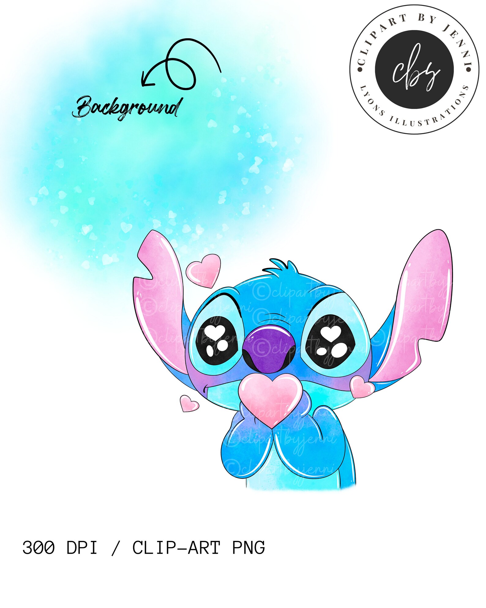 Watercolour Stitch Clipart / Stitch PNG Digital Printables / Lilo ...