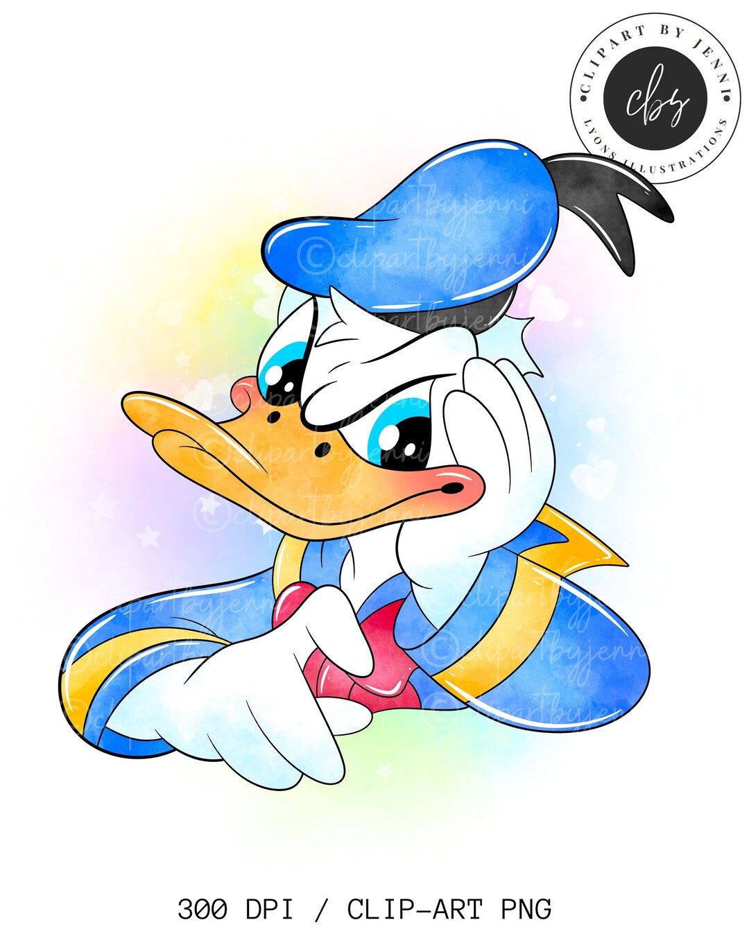 Watercolour Donald Clipart / Donald Digital Download 300 Dpi PNG ...