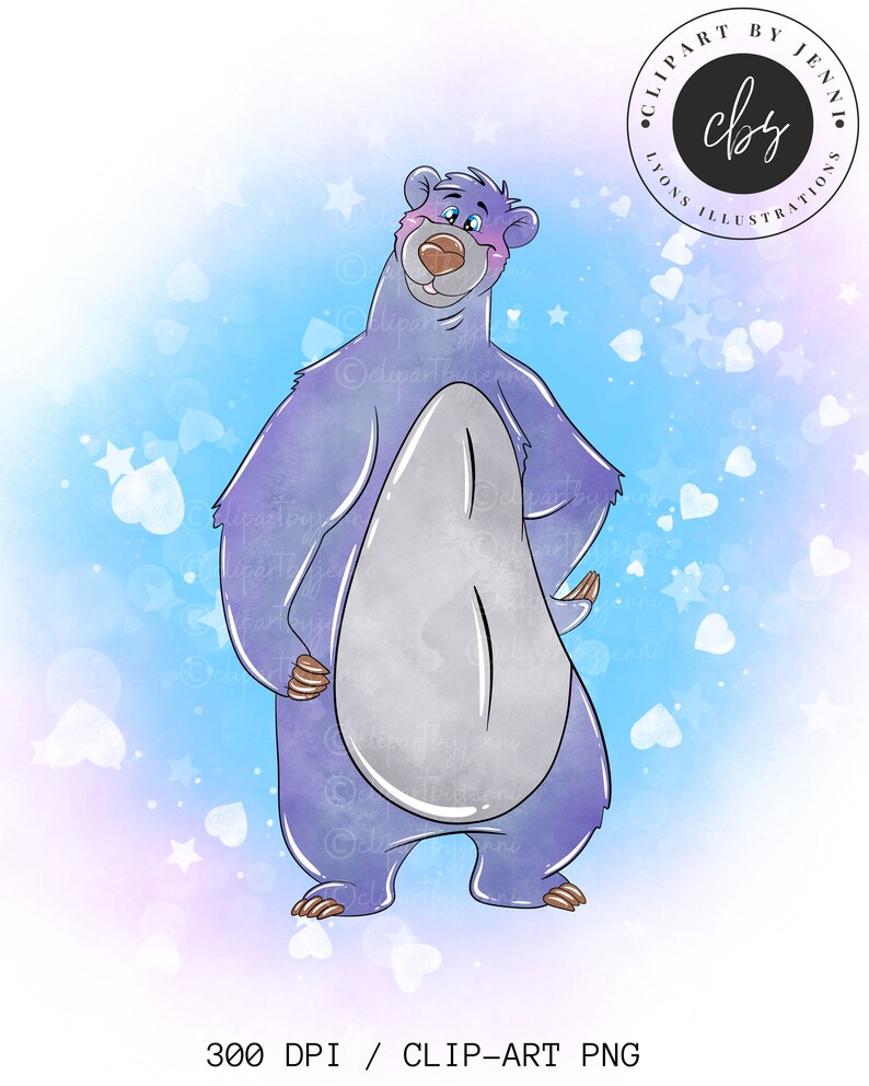 Watercolour the Jungle Book Baloo Clipart Set / the Jungle Book PNG ...