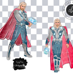Watercolour Thor Superhero Clipart / Thor Superhero PNG Printable ...