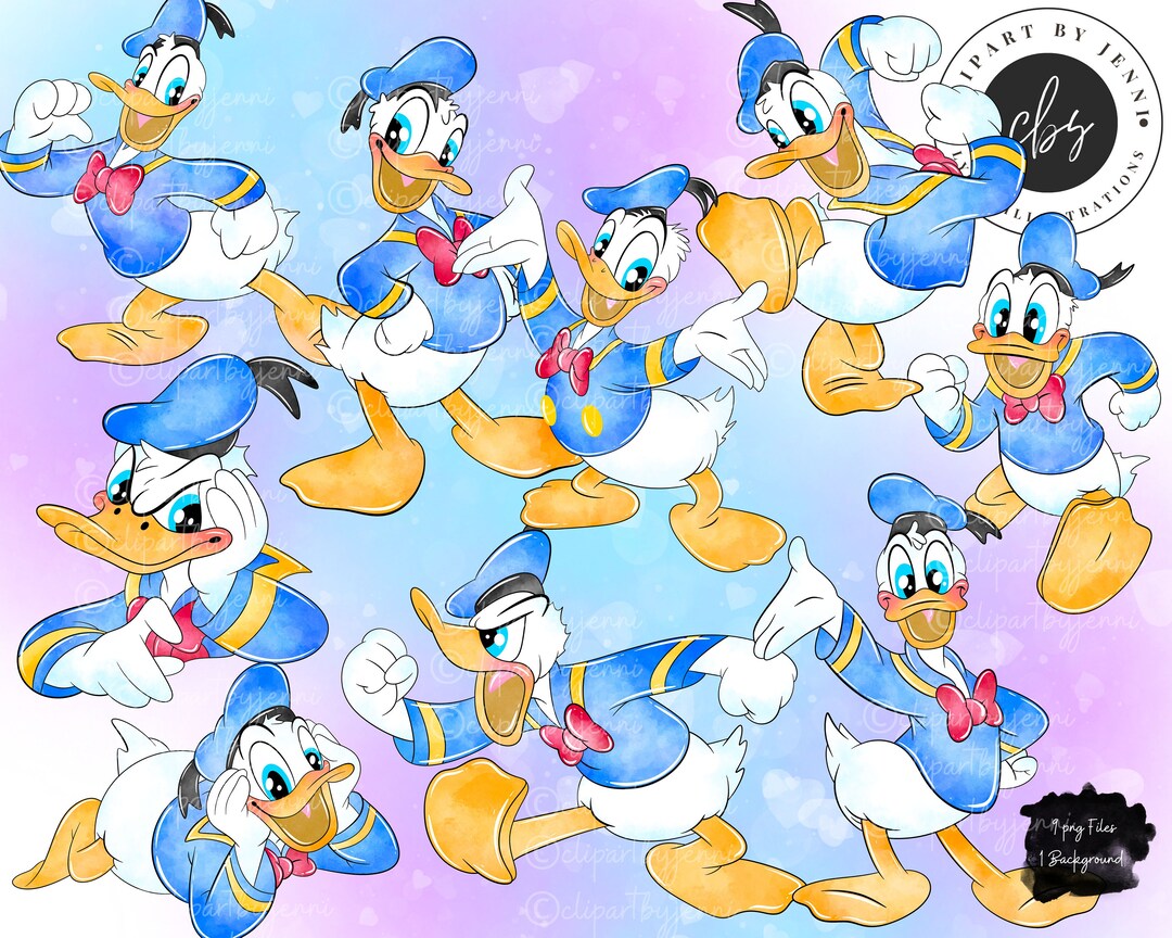 Watercolour Donald Clipart Set / Donald Digital Download 300 Dpi PNG ...