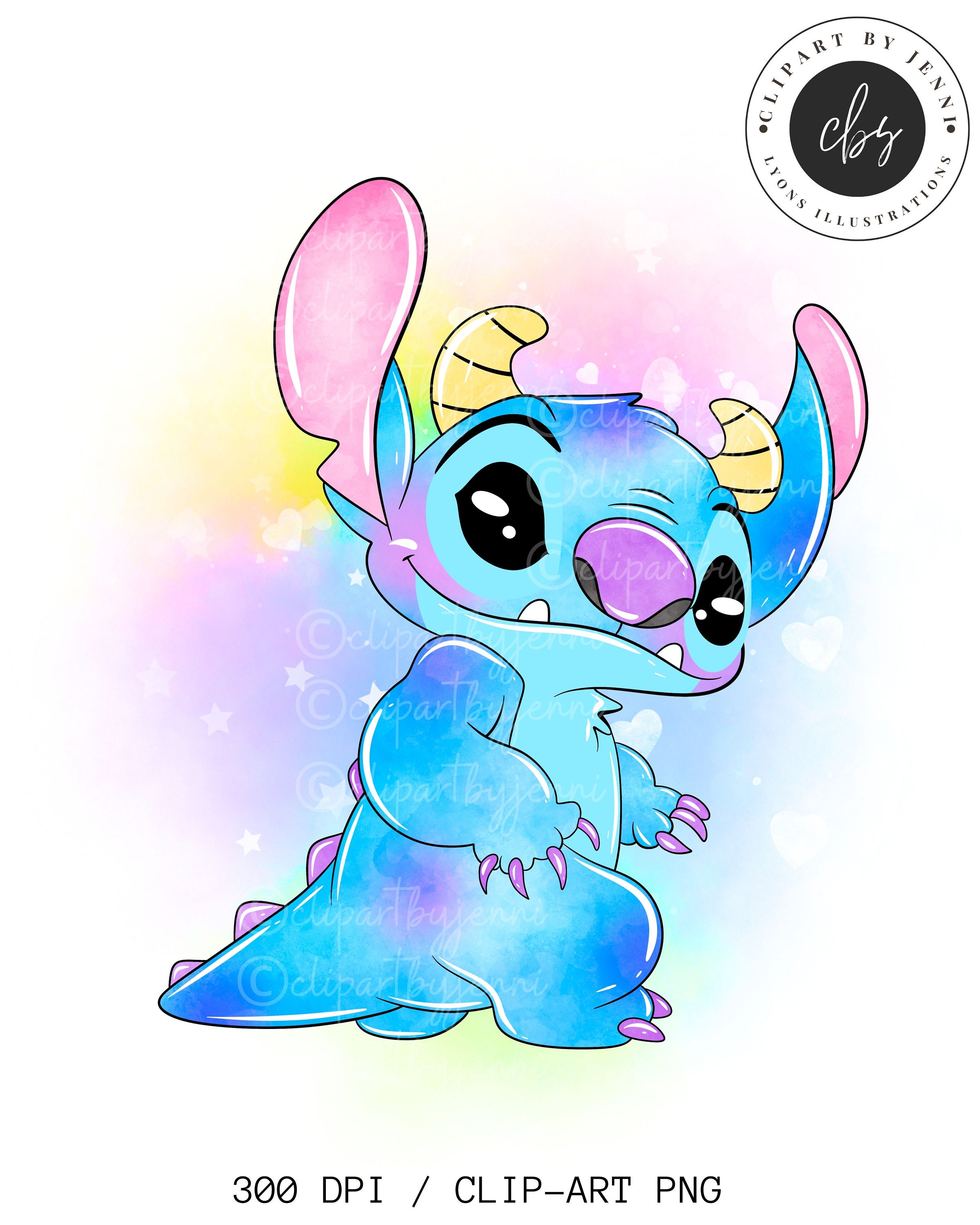 Watercolour Stitch Monsters Inc Clipart / Stitch Sully 300 Dpi Digital ...
