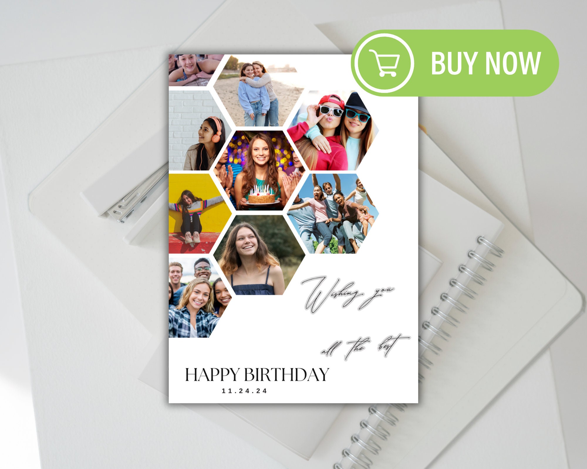 Customizable Photo Collage Birthday Card - Personalized Picture Card ...