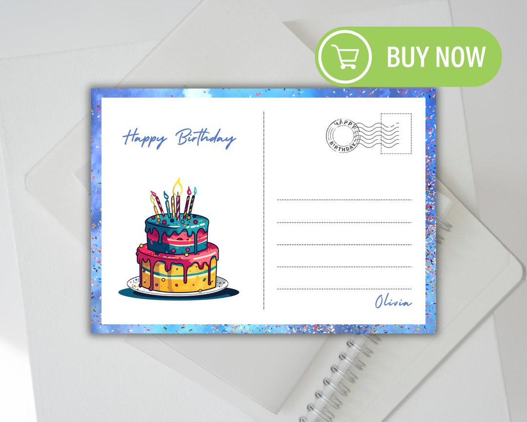 Editable Postal Birthday Card - Fun and Interactive Planner, Fun Postal ...