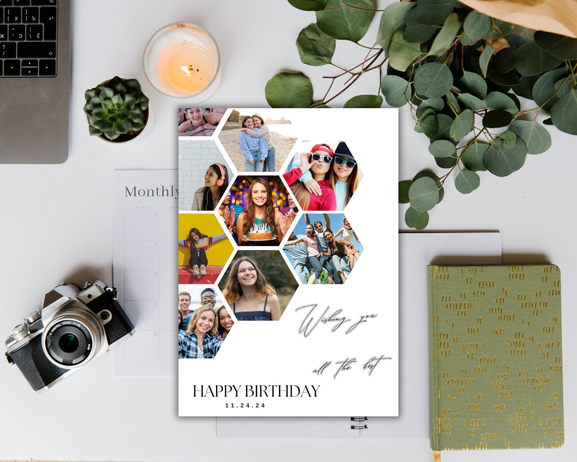 Customizable Photo Collage Birthday Card - Personalized Picture Card ...