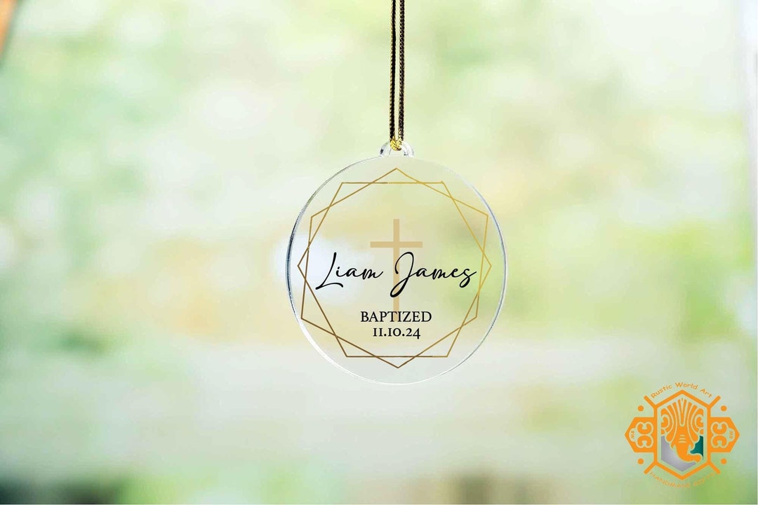 Personalized Baby Boy Baptism Ornament, Custom Christening Gift 2024 ...
