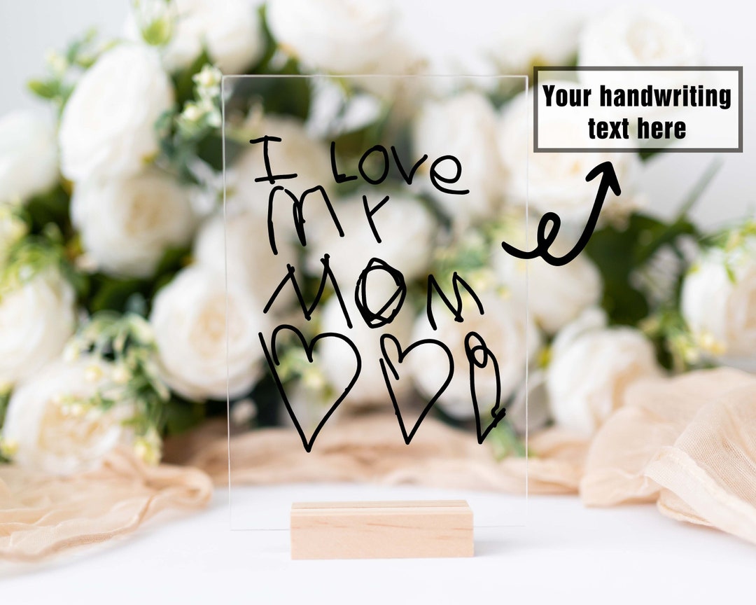 Personalized Kids Hand-drawn Acrylic Plaque,custom Handwriting ...