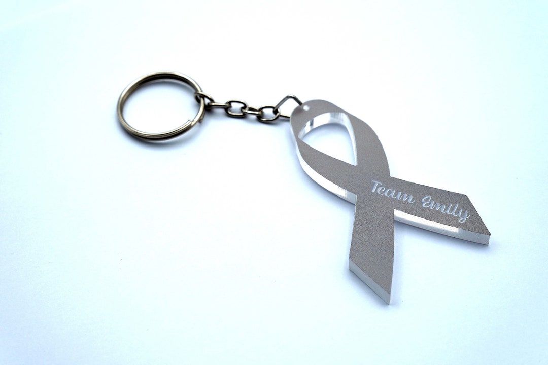 Personalized Cancer Awareness Gift,brain Cancer Ribbon Keychain,custom ...