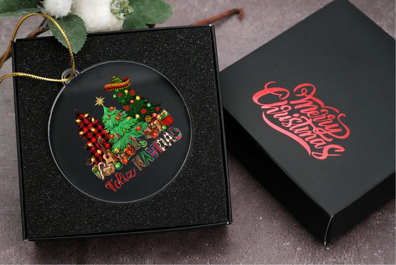 Feliz Navidad Ornament, Spanish Christmas Tree Decor, Acrylic Keepsake ...