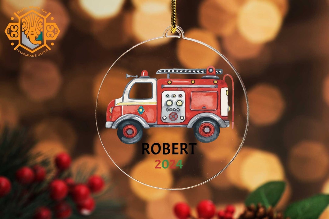 Personalized Firetruck Christmas Ornament,custom Kids Ornament,gift for ...