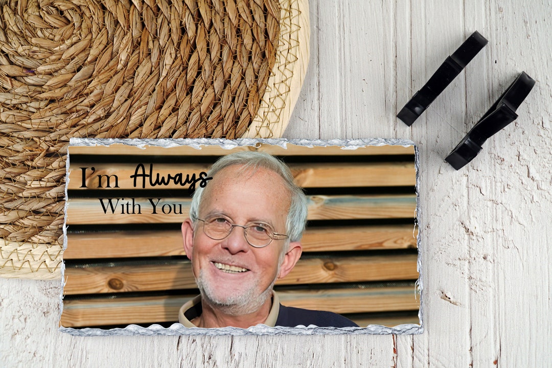 Personalized Memorial Photo Slate Plaque,custom Rock Slab for Family ...