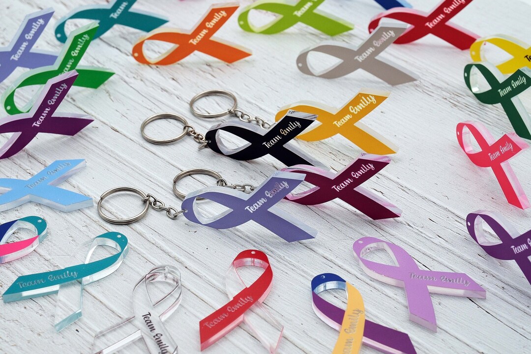 Stomach Awareness Gift,personalized Cancer Ribbon Keychains,custom ...