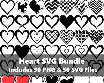 Heart Svg Bundle Hand-drawn, Hearts PNG - Etsy