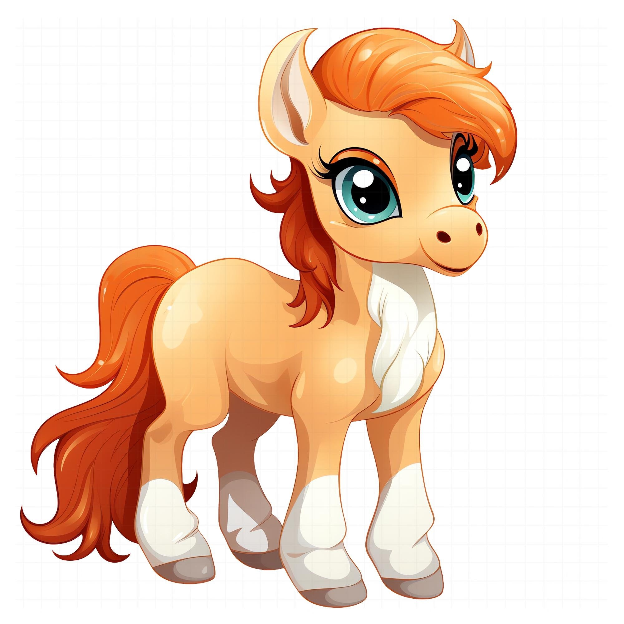 Cute Pony PNG SVG Clipart Bundle, Digital Download, Pony Shirt, Pony ...