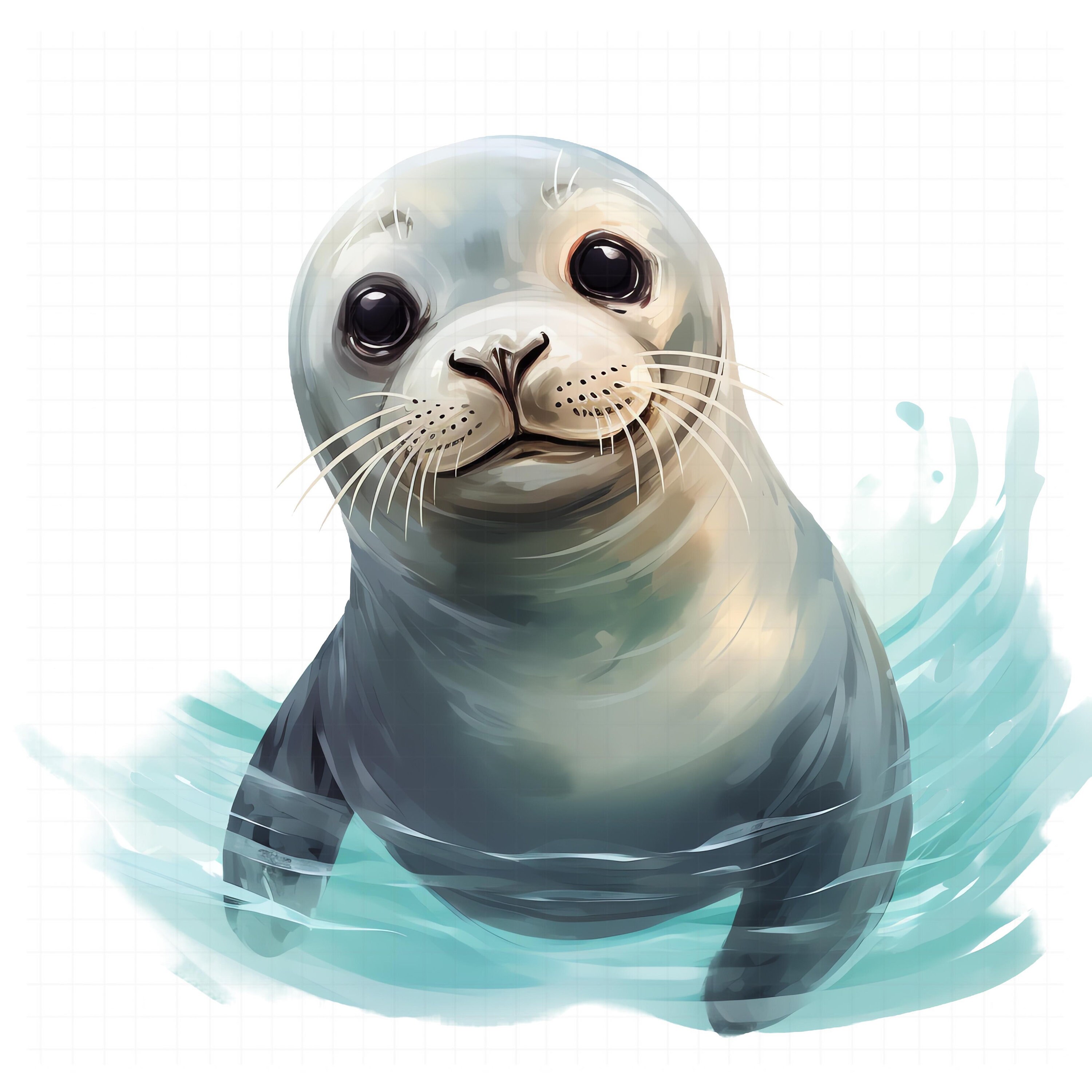 Cute Watercolor Seal SVG PNG Clipart , Ocean Animal Clipart, Nursery ...