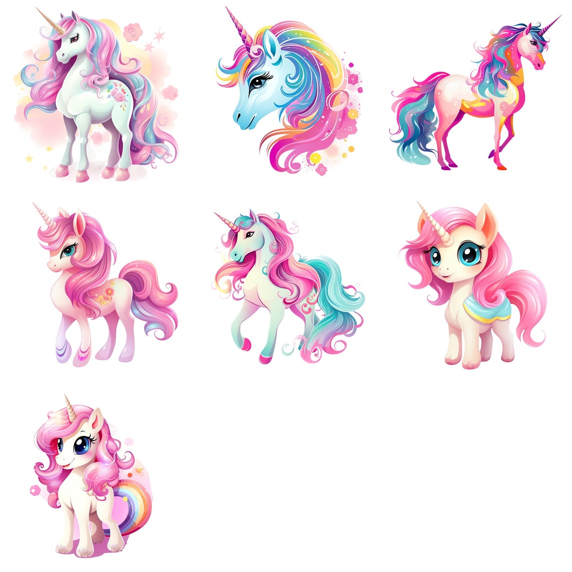 Paquete SVG PNG de unicornio lindo unicornio svg cumpleaños - Etsy México