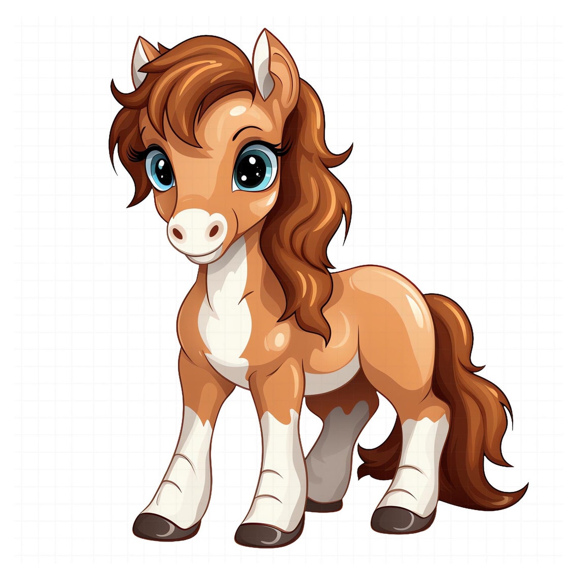Cute Pony Clipart Bundle, PNG SVG, Farmhouse Style (digital Download ...