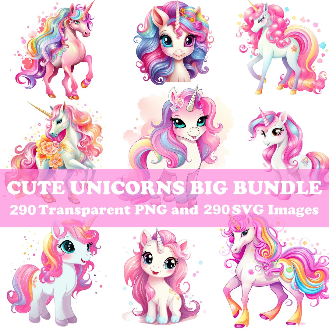 Unicorn SVG PNG Bundle, Cute Unicorn Svg, Unicorn Svg Birthday, Unicorn ...