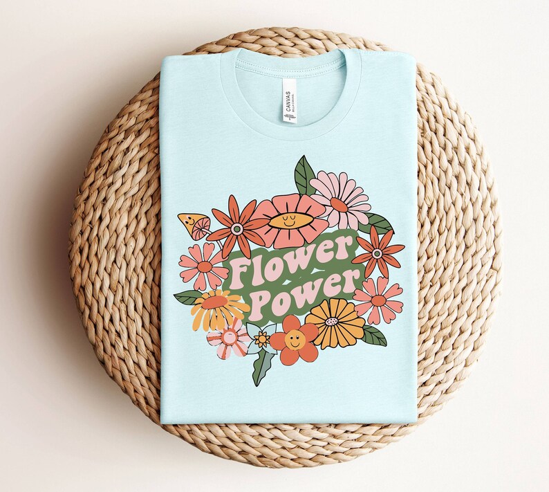 Flower Power Shirt, Hippy Flower Power Shirt, Trendy Flower Power Shirt ...