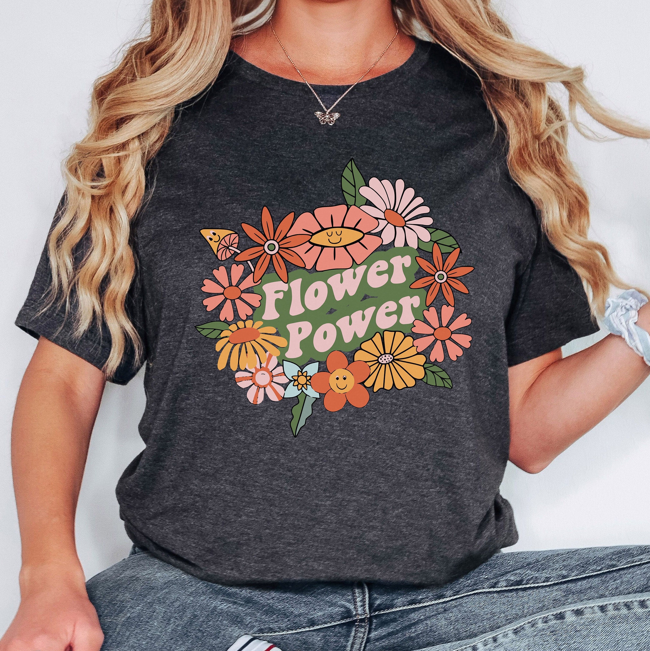 Flower Power Shirt, Hippy Flower Power Shirt, Trendy Flower Power Shirt ...