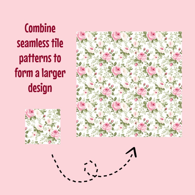 Vintage Digital Paper Roses Pink Sage Green Floral SEAMLESS Pattern ...