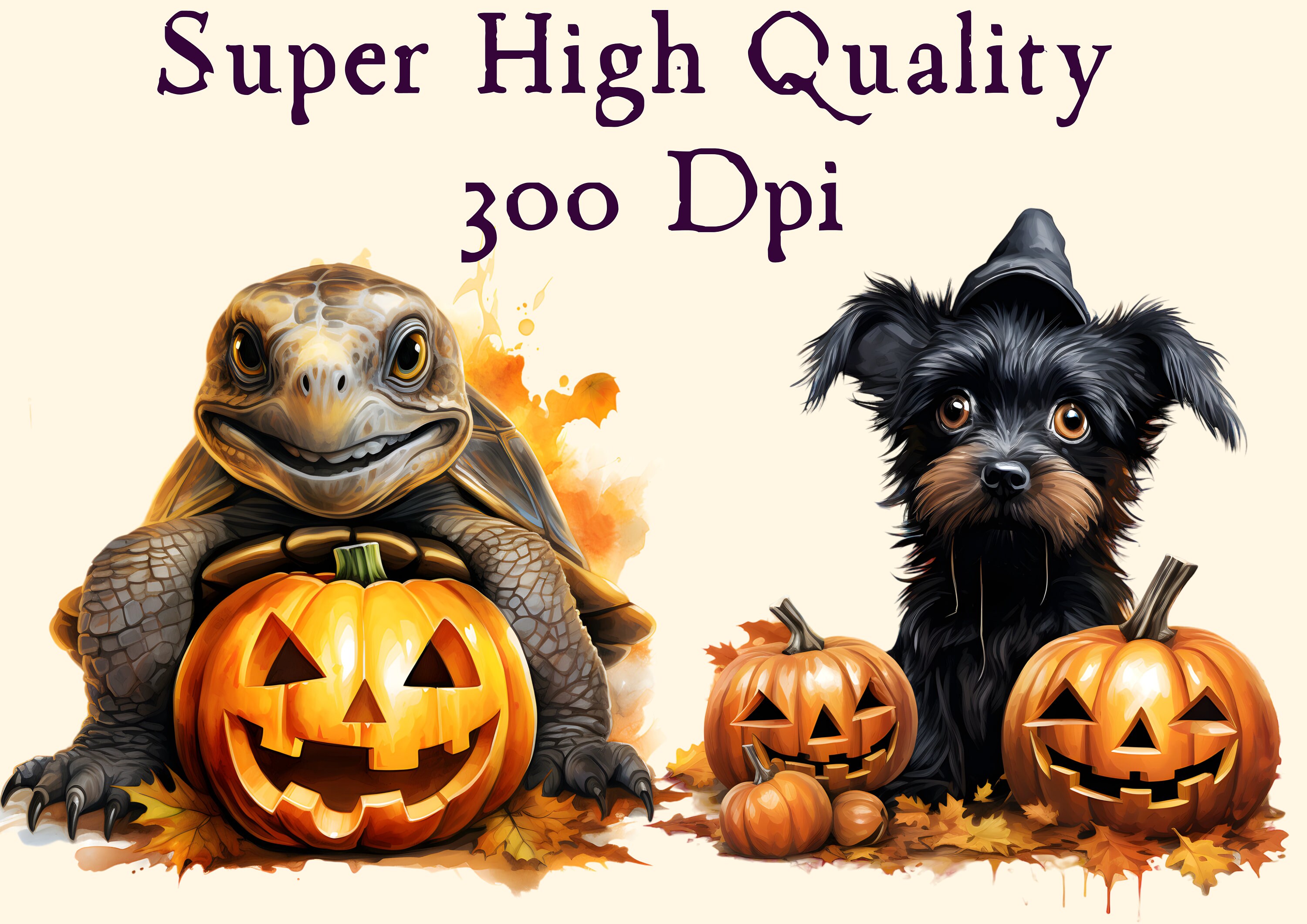 250 Watercolor Halloween Animals PNG Bundle Cute Spooky - Etsy