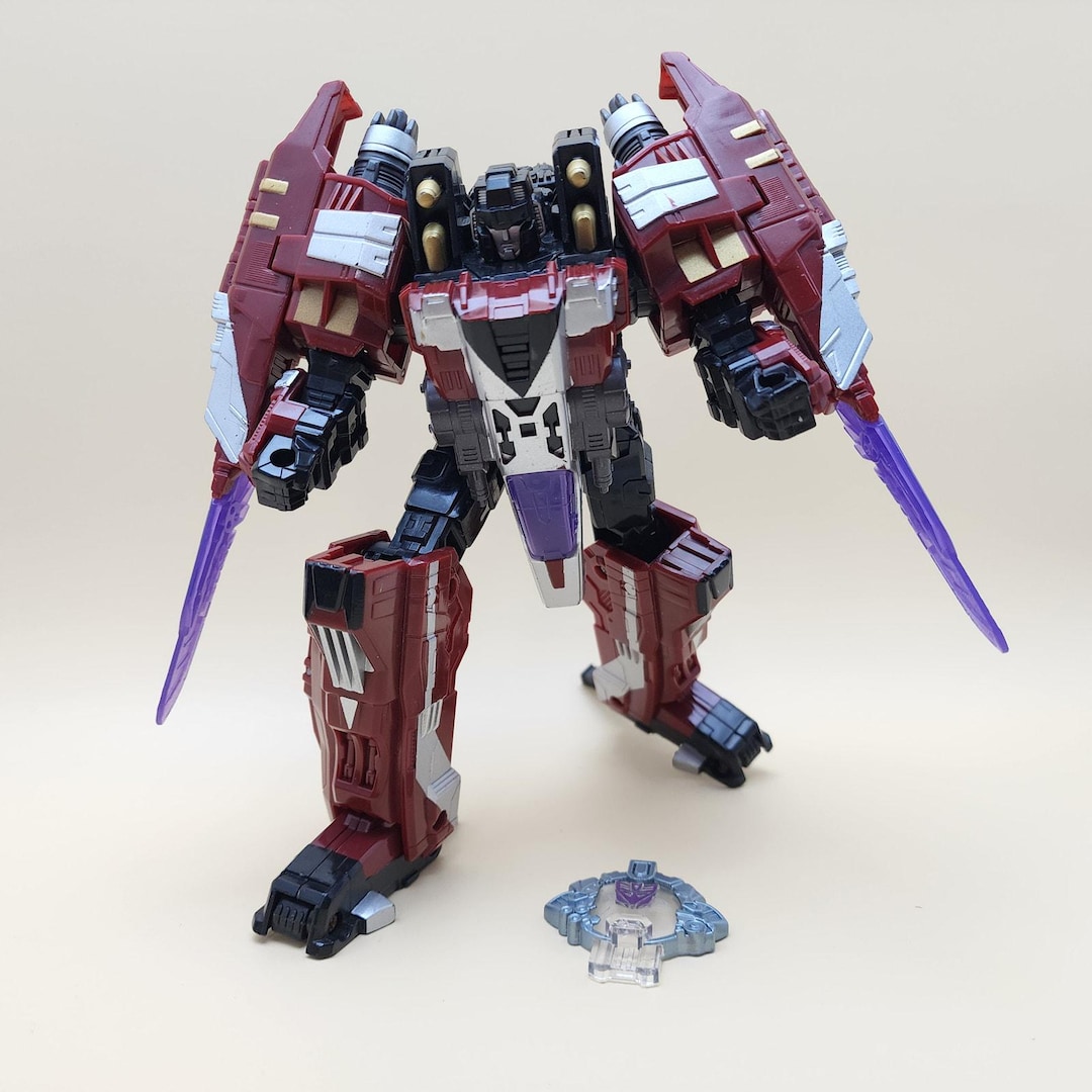 TRANSFORMERS Cybertron (2005) Maroon STARSCREAM 7" Voyager + KEY (toys ...