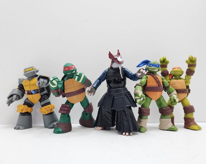 Teenage Mutant Ninja Turtles nickelodeon LOT of 5 TMNT Team leo, Raph ...
