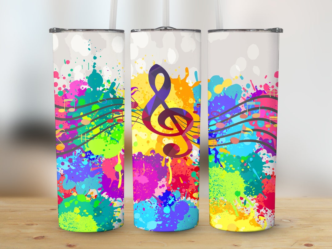 20 Oz Skinny Tumbler Music Design Musical Notes Tumbler - Etsy