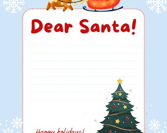 Letter to Santa Template, Printable, Editable, Immediate Download and ...