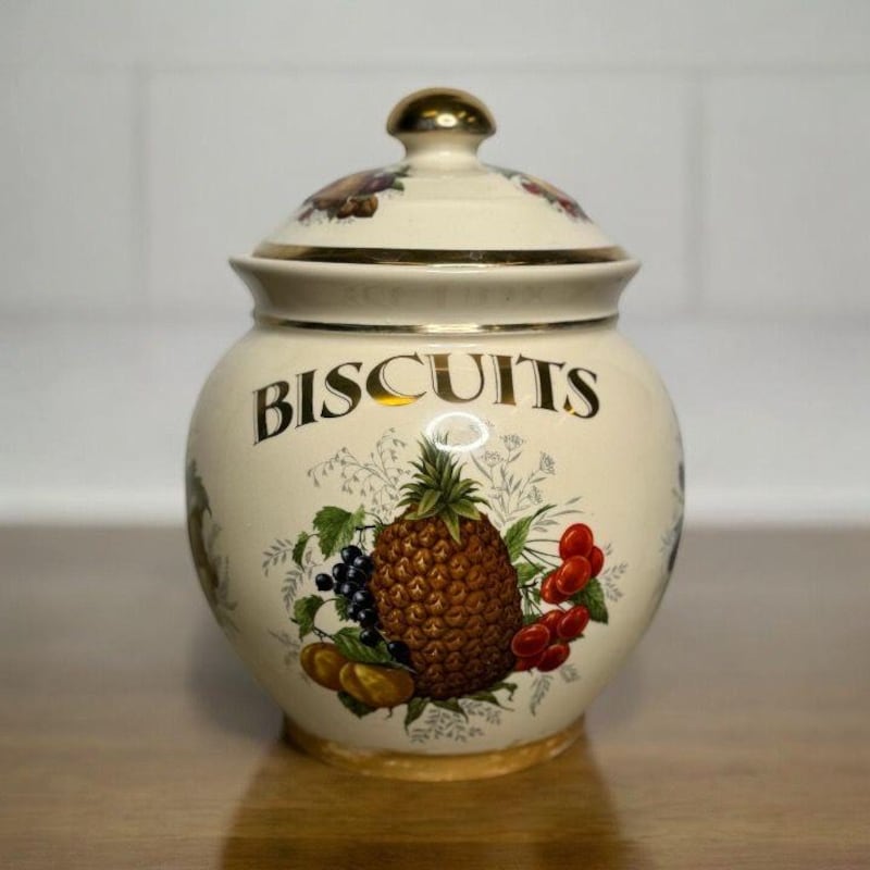 Vintage Biscuit Jar - Etsy