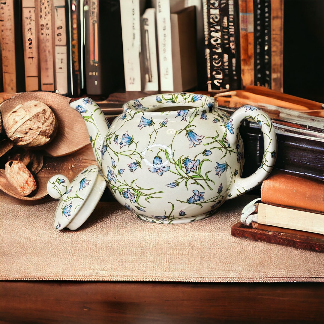 Staffordshire Made Classic Blue Flower Teapot - Etsy