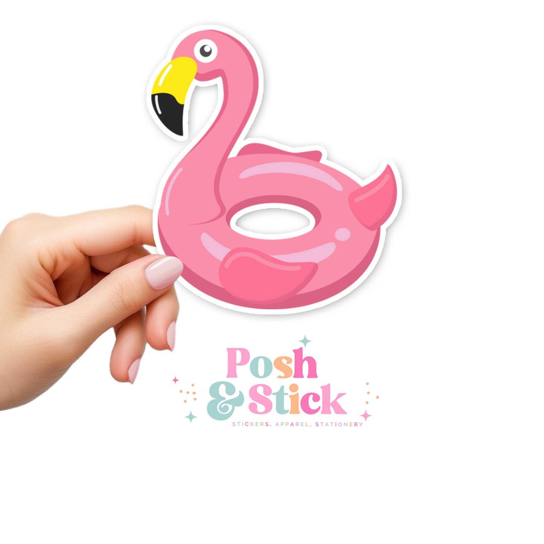 Flamingo Floatie Beach Breeze Clear Vinyl Stickers Unique Gifts for ...