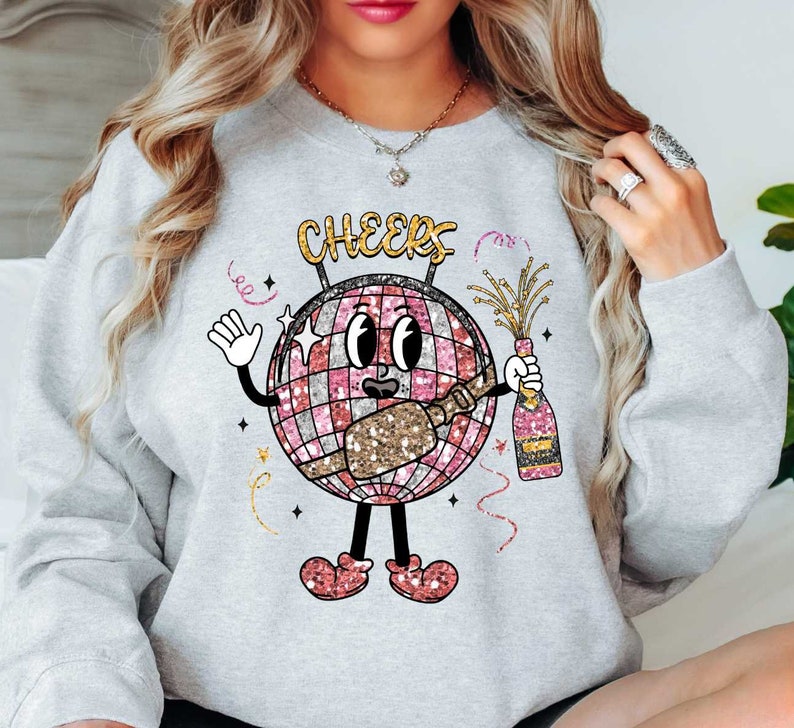 Faux Sequin Glitter Cheers Disco Sweatshirt Unisex - Etsy