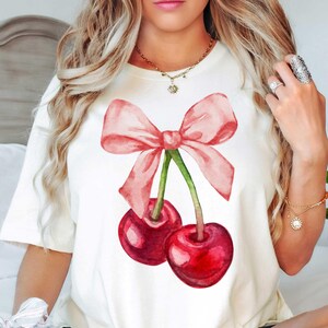 Cute Cherry Bow Tee | Groovy Vibes Collection | Unisex Pre-shrunk T ...