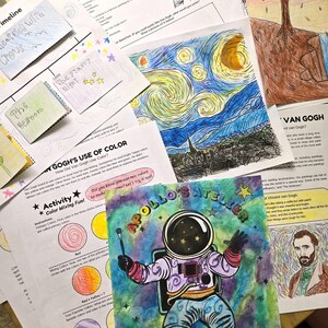 Van Gogh Art History Lesson for Kids | Educational Worksheet | Self-led ...