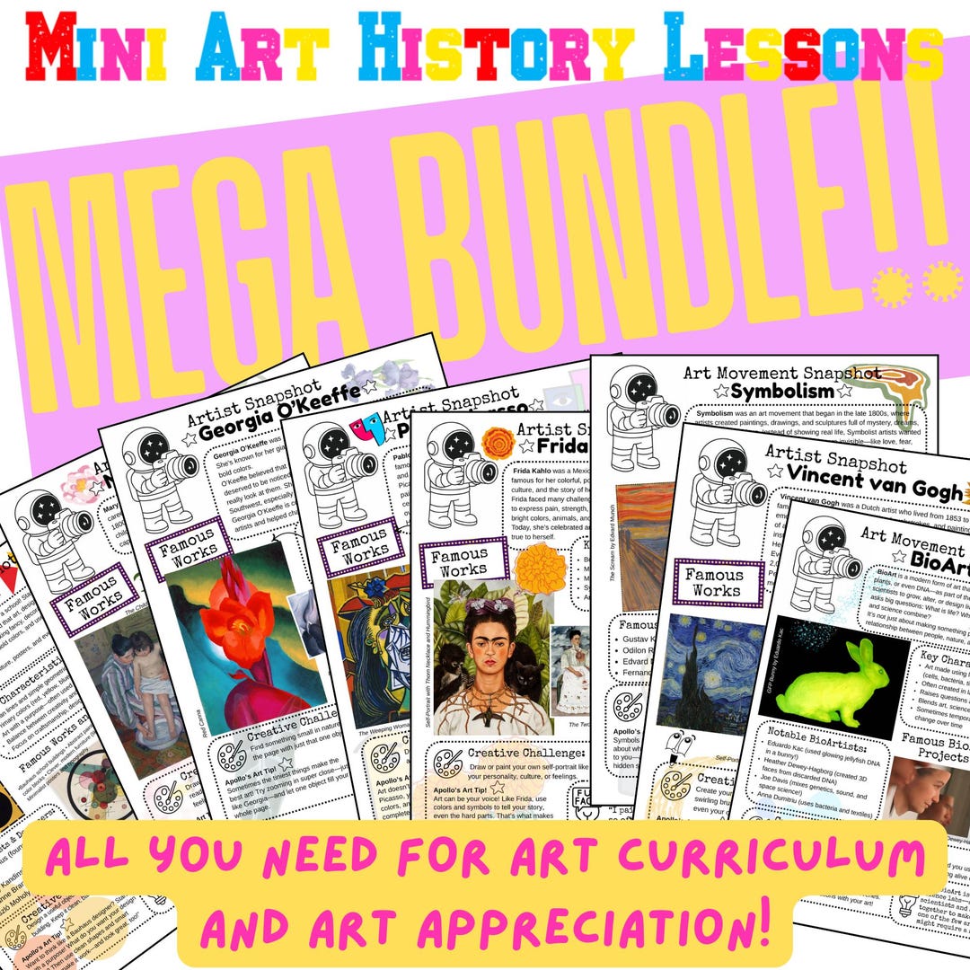 Art History Lesson Mega Bundle | Over 60 Lessons - Homeschool Printable ...