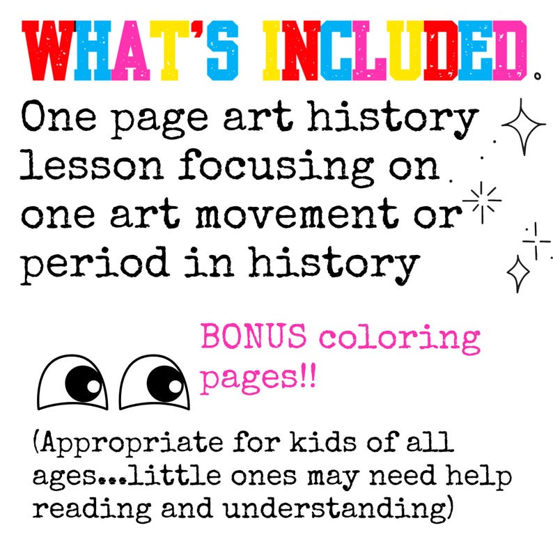 Mona Lisa Homeschool Printable | One-page Art History Lesson for Kids ...