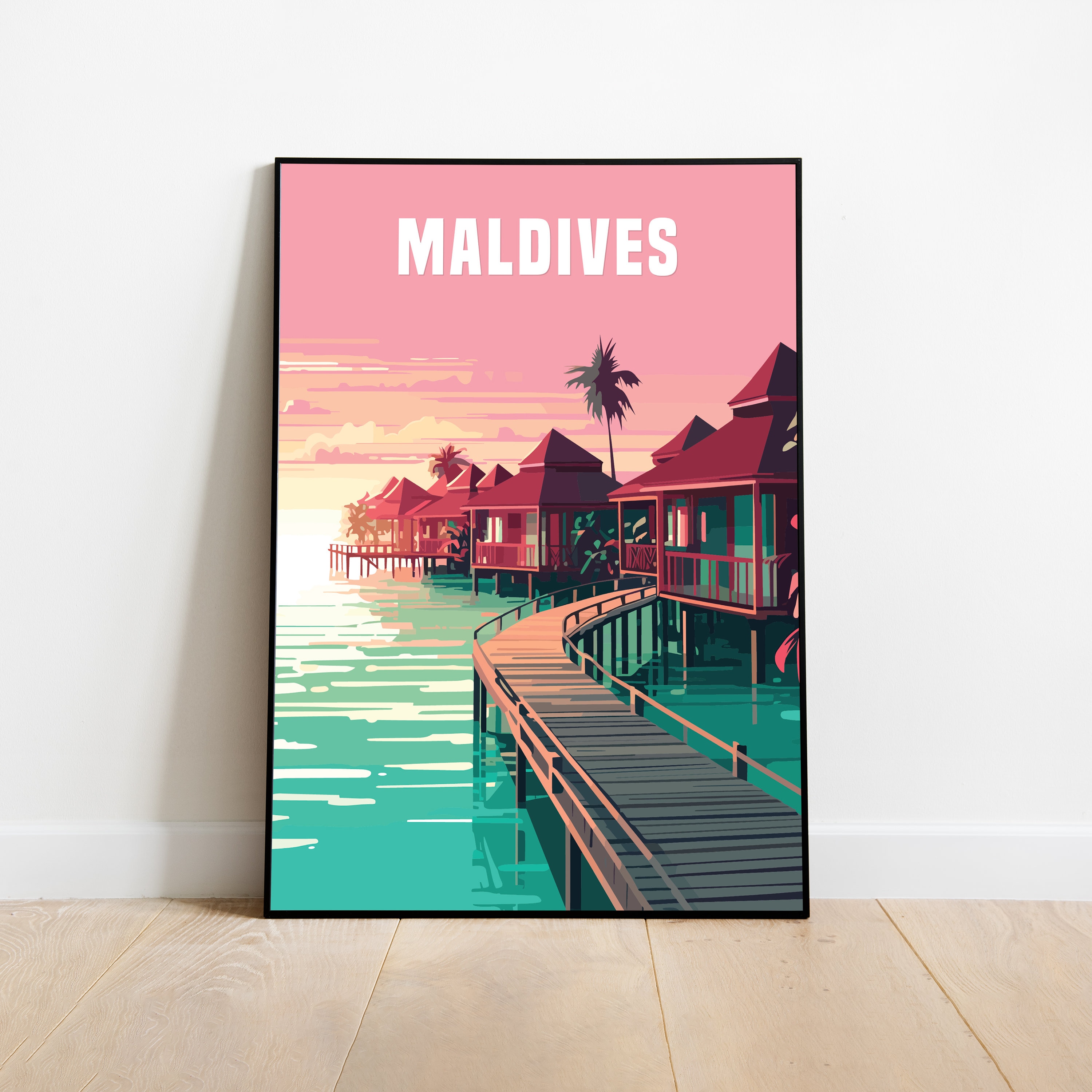 Maldives Travel Poster - Etsy