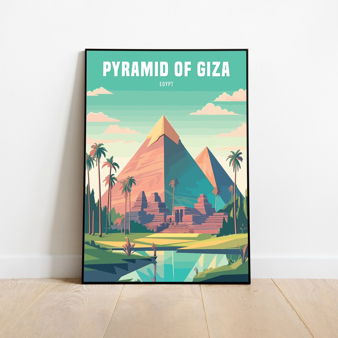 The Great Pyramids of Giza Travel Poster - Etsy