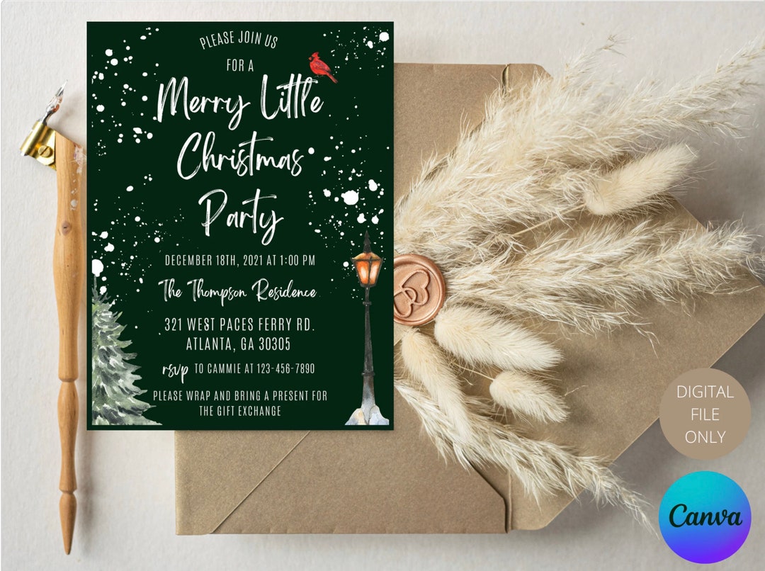 Editable Christmas Invitation Christmas Party Invitation Christmas ...