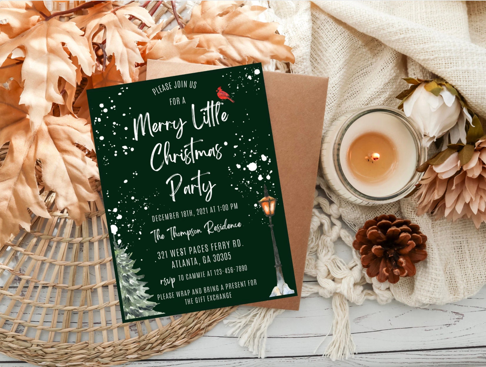 Editable Christmas Invitation Christmas Party Invitation Christmas ...