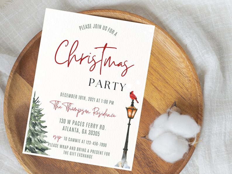 Editable Christmas Invitation Christmas Party Invitation Christmas ...