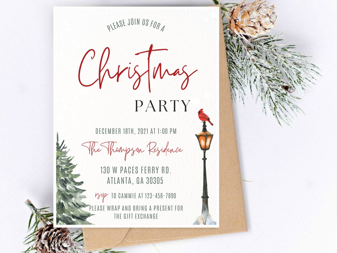 Editable Christmas Invitation Christmas Party Invitation Christmas ...