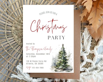 Editable Christmas Invitation Christmas Party Invitation Christmas ...