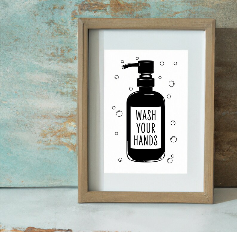 Wash Your Hands Sign Bathroom Decor Rustic Soap Dispenser - Etsy