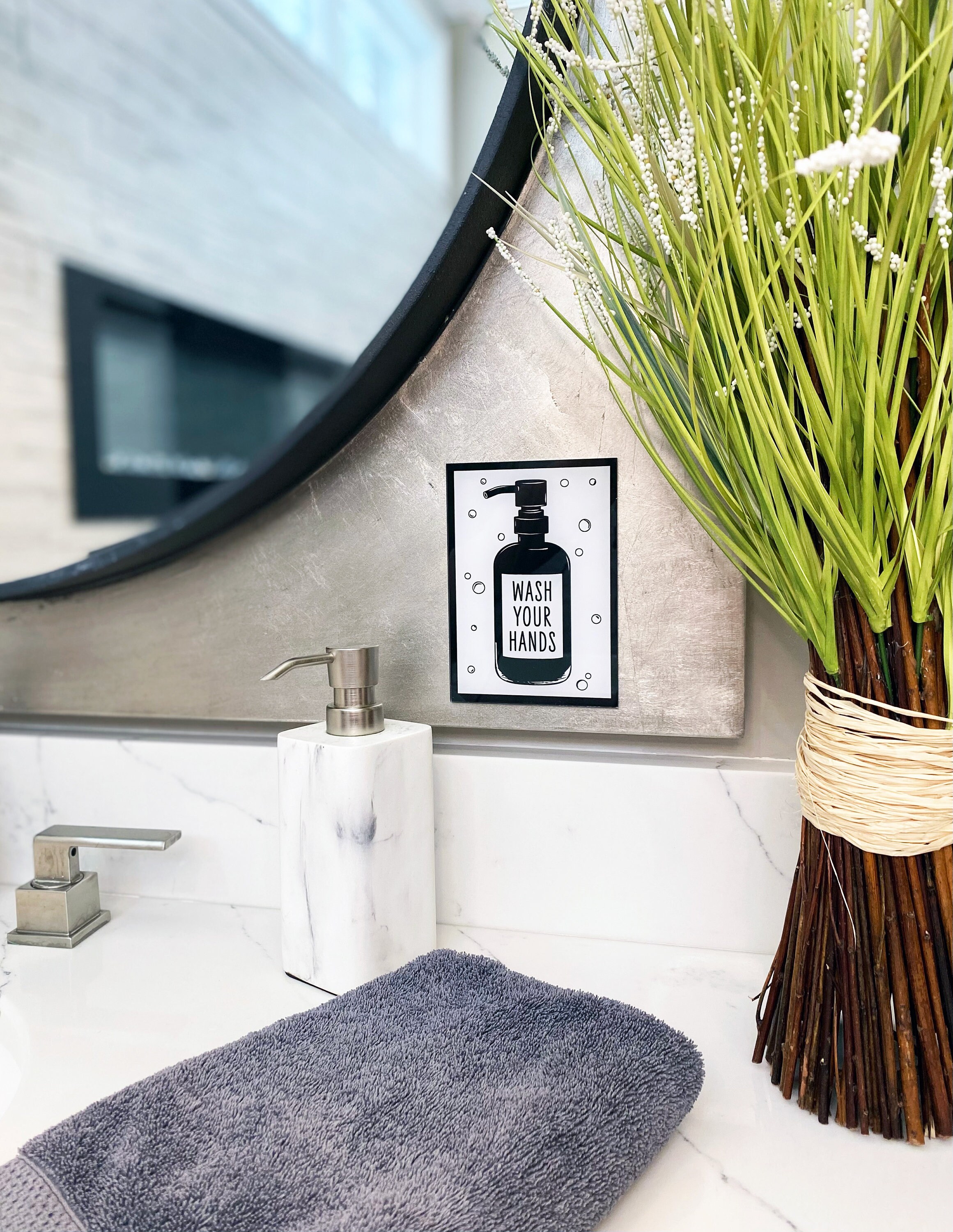 Wash Your Hands Sign, 4x5.7 IN Premium Acrylic Bathroom Decor, Vintage ...